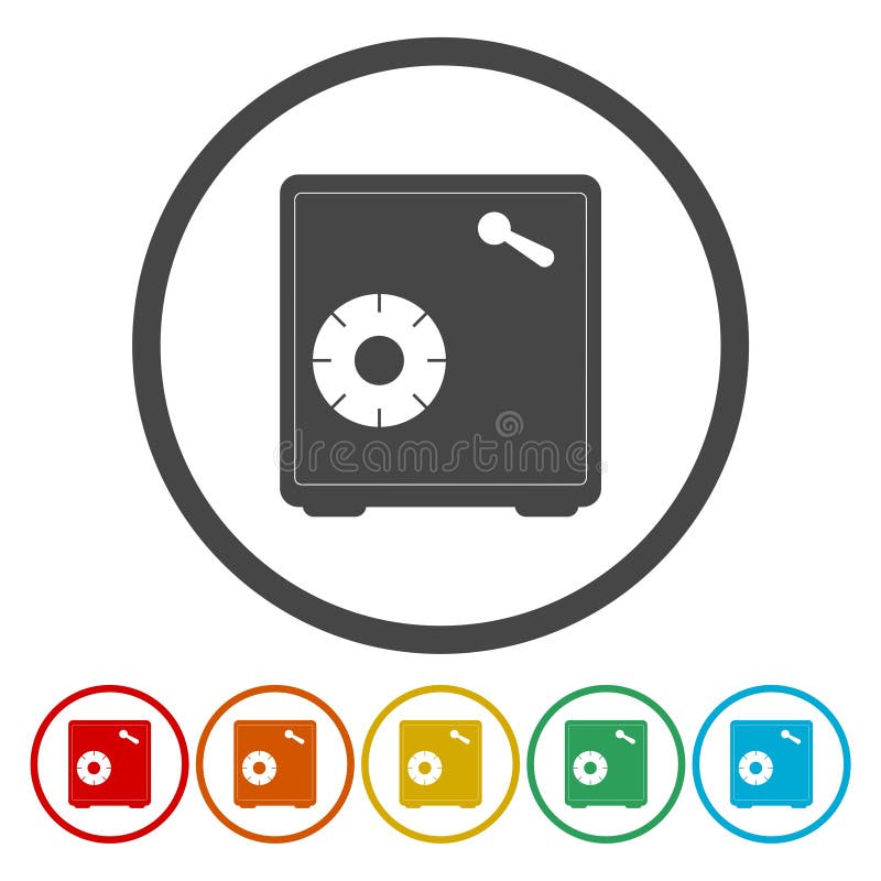 Safe Icon. Flat Circle Design Stock Vector - Illustration of safe ...