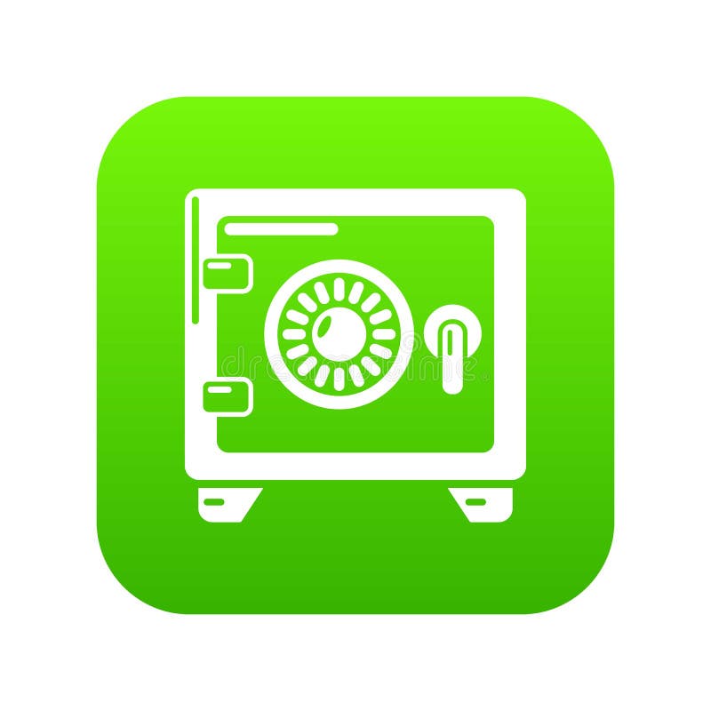 Safe icon green vector stock vector. Illustration of metal - 115076948
