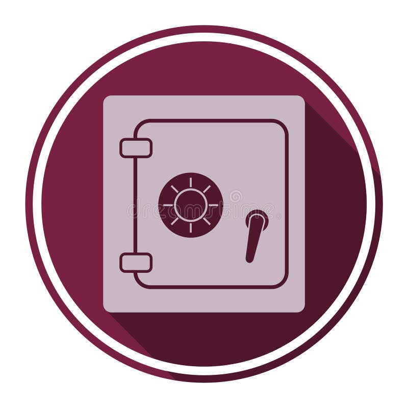 Safe icon with long shadow stock vector. Illustration of protect - 84326033