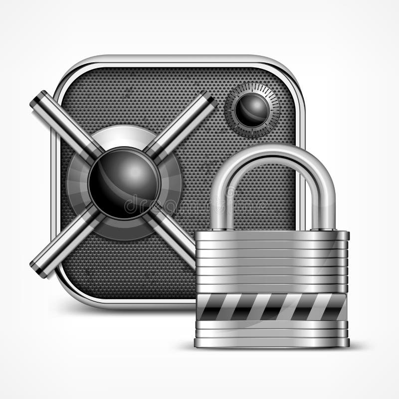 Safe icon & padlock stock vector. Illustration of number - 33320629