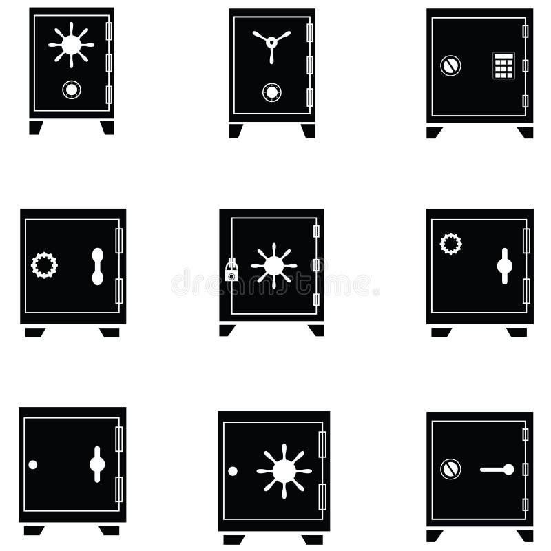 Safe icon set stock vector. Illustration of combination - 138956807