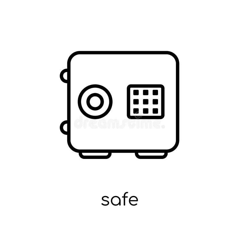 Safe Icon. Trendy Modern Flat Linear Vector Safe Icon on White B Stock ...