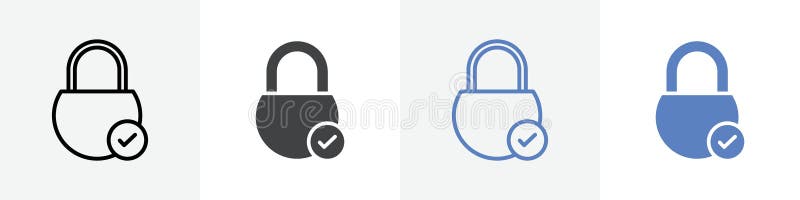 Safe Icon Vector Set Use for Web Ui or App Stock Vector - Illustration ...