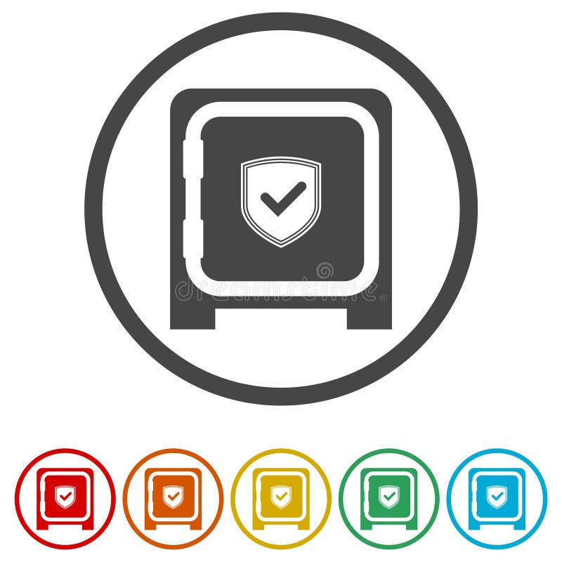 Safe Icon, Vector Shield Icon, 6 Colors Included Stock Vector ...