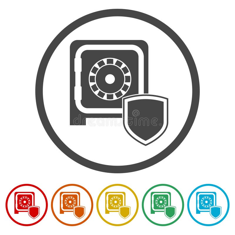 Safe Icon, Vector Shield Icon, 6 Colors Included Stock Vector ...