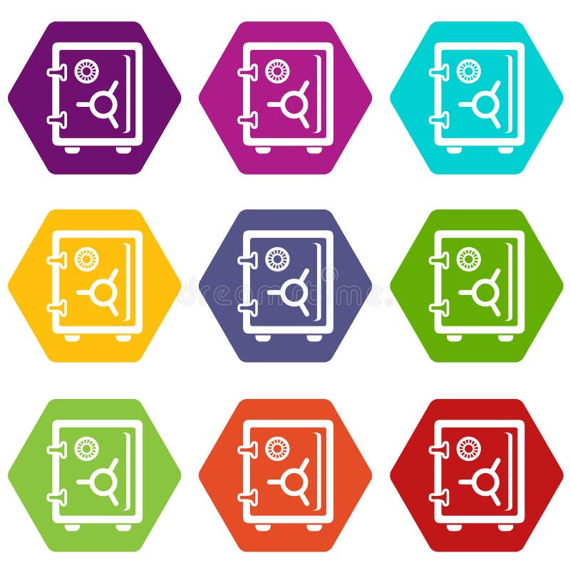 Safe icons set 9 vector stock vector. Illustration of reminder - 115587507