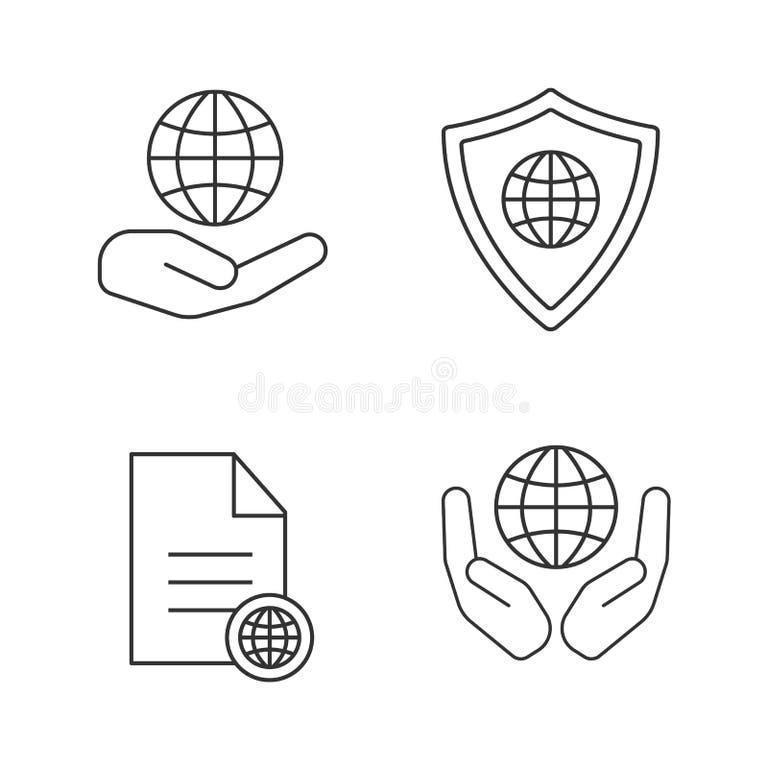 Safe Internet Connection Icons Set Stock Vector - Illustration of ...