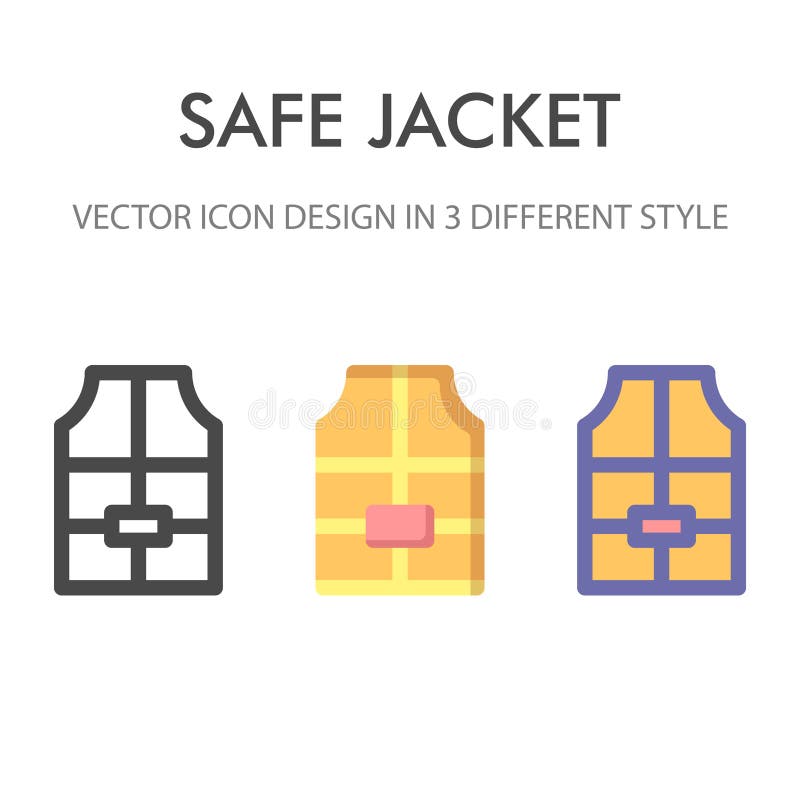 Safe Jacket Icon Pack Isolated on White Background. for Your Web Site ...