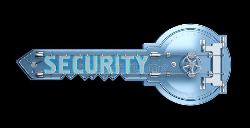 Safe Key Concept with Text Security Stock Illustration - Illustration ...