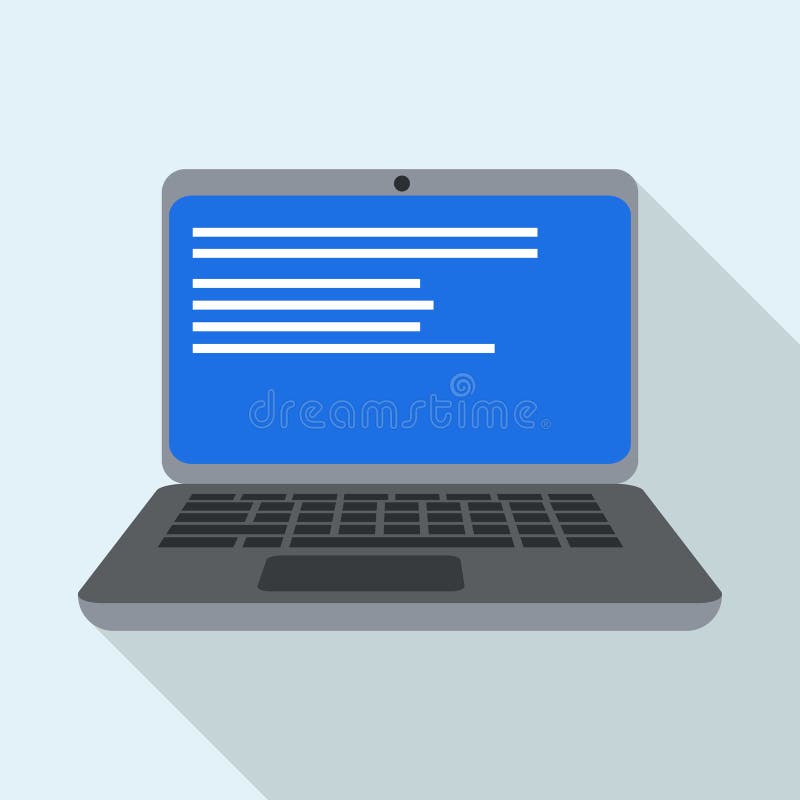 Safe Laptop Icon, Flat Style Stock Vector - Illustration of icon ...