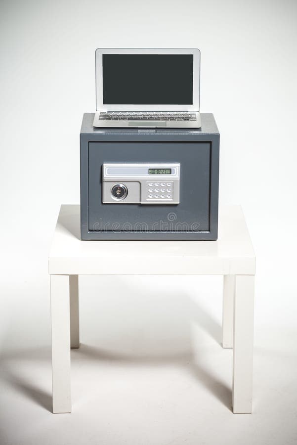 Safe laptop stock photo. Image of bank, abstract, data - 13521930