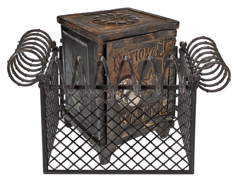 Safe in a Yard with Barbed Wire for Security Stock Image - Image of ...