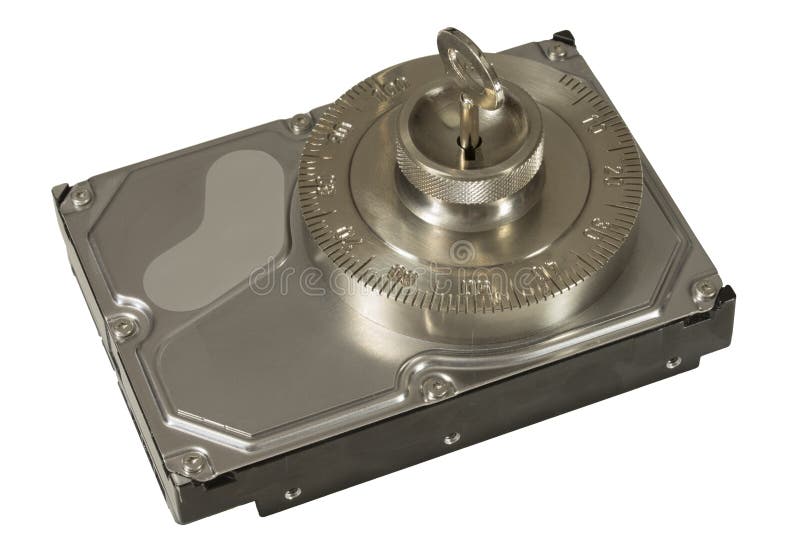 Safe Lock Secures Hard Disc Stock Photo - Image of encryption ...