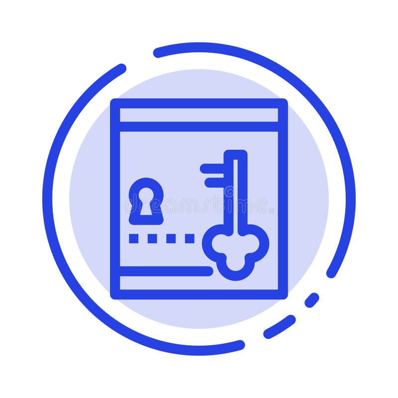 Safe, Locker, Lock, Key Blue Dotted Line Line Icon Stock Vector ...