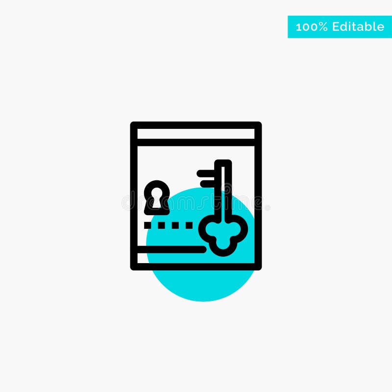 Safe, Locker, Lock, Key Turquoise Highlight Circle Point Vector Icon ...