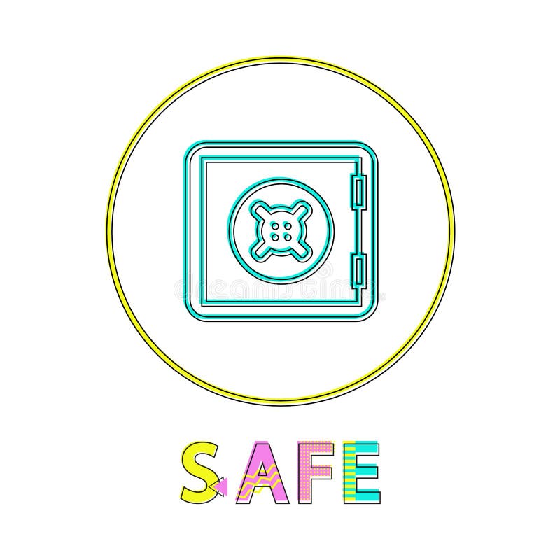 Safe Logotype with Round Border Colorful Poster Stock Vector ...