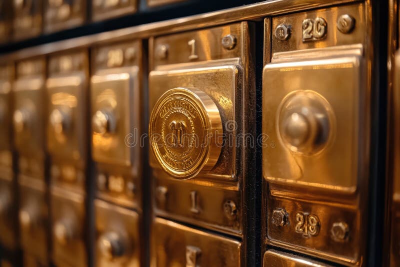 Safe Made of Gold in a Bank Vault. Bank Vault Stock Photo - Image of ...