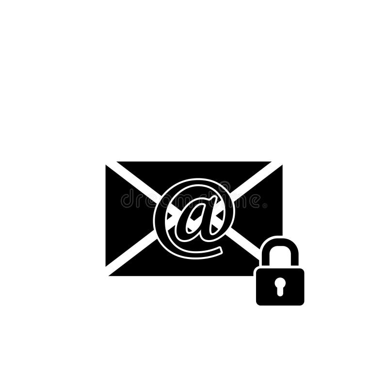 Safe Mail Icon Isolated on White Background Stock Vector - Illustration ...