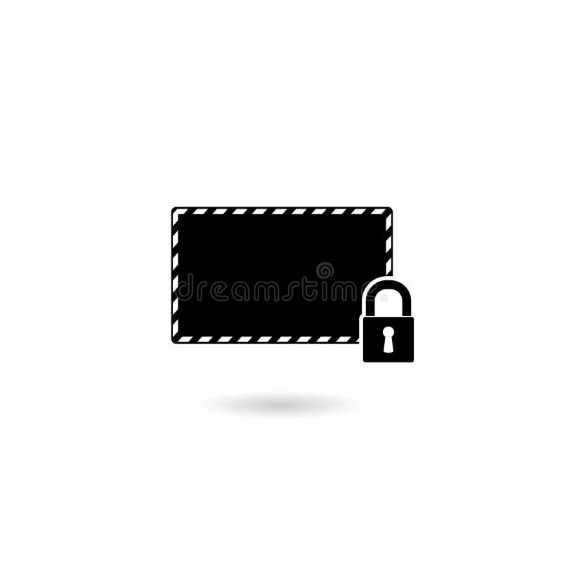 Safe mail icon with shadow stock vector. Illustration of communication ...