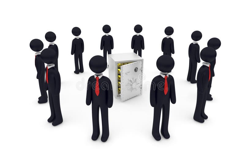 Safe with man stock illustration. Illustration of business - 26774649