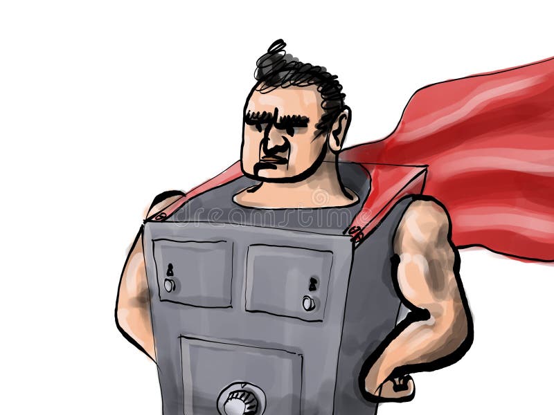 Safe-man superhero stock illustration. Illustration of cool - 20800960