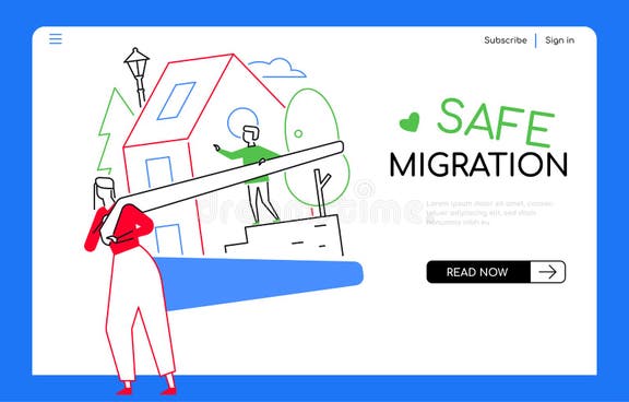 Safe Migration - Modern Flat Design Style Web Banner Stock Vector ...