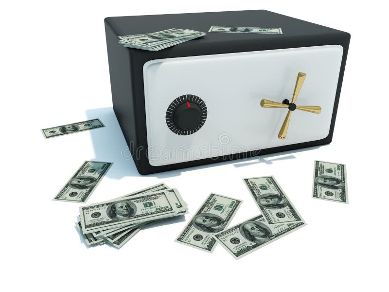 Safe with money stock illustration. Illustration of numbers - 4164147