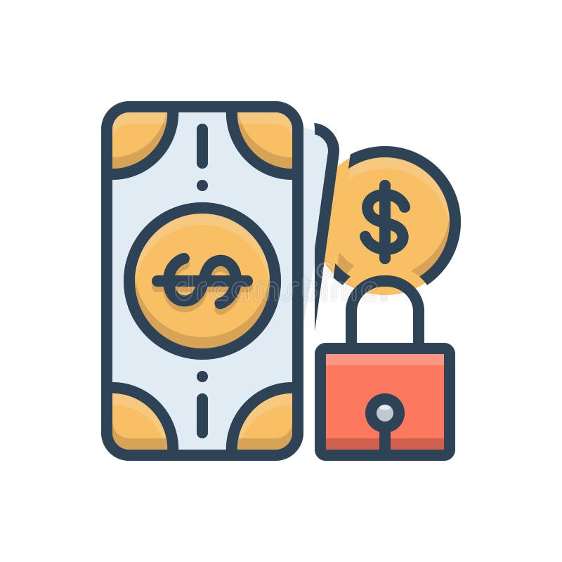 Color Illustration Icon for Safe Money, Protection and Security Stock ...