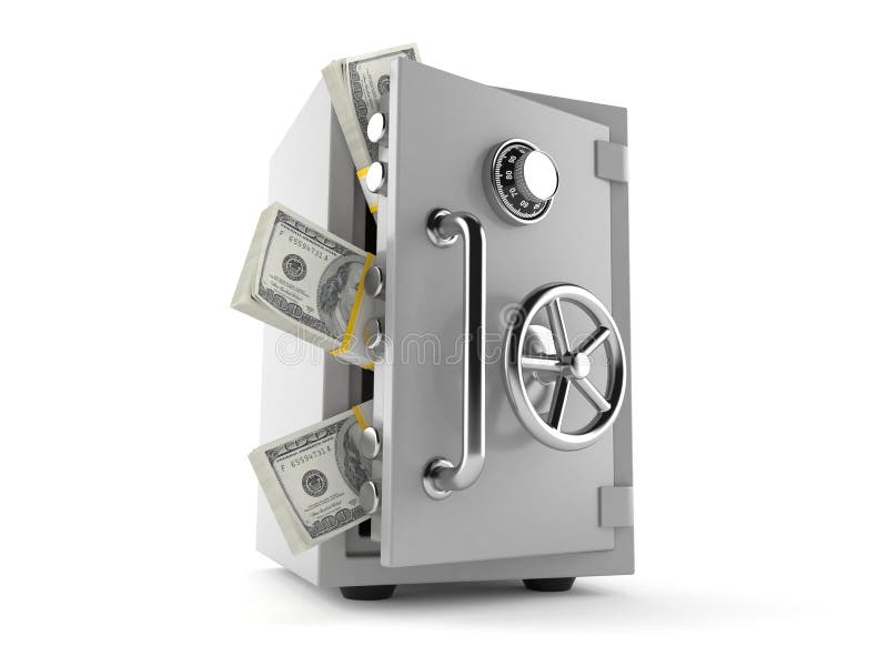 Safe with money stock illustration. Illustration of open - 97686968