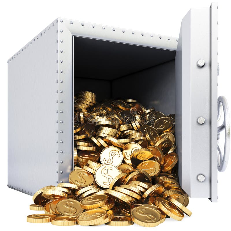 Safe stock illustration. Illustration of full, coins - 35875590