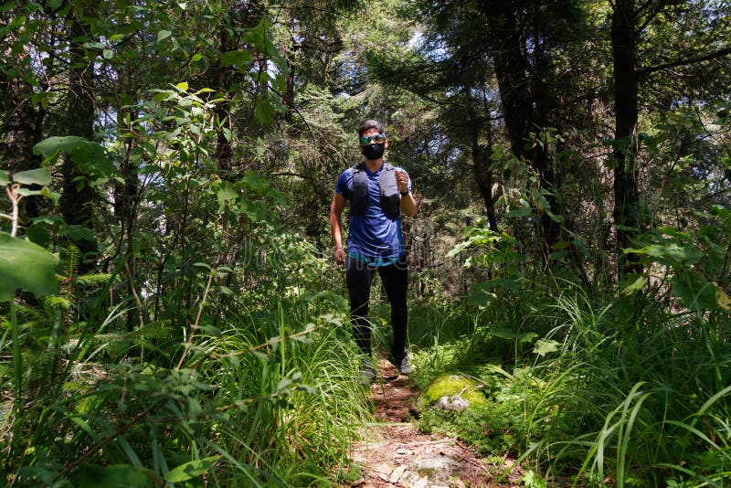 Safe Outdoor Activities with Face Mask Stock Photo - Image of scenes ...