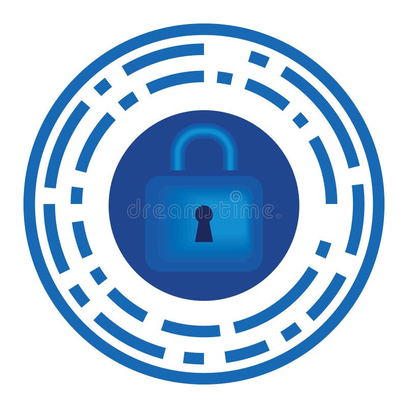 Safe Padlock in Circular Seal Stock Vector - Illustration of encryption ...