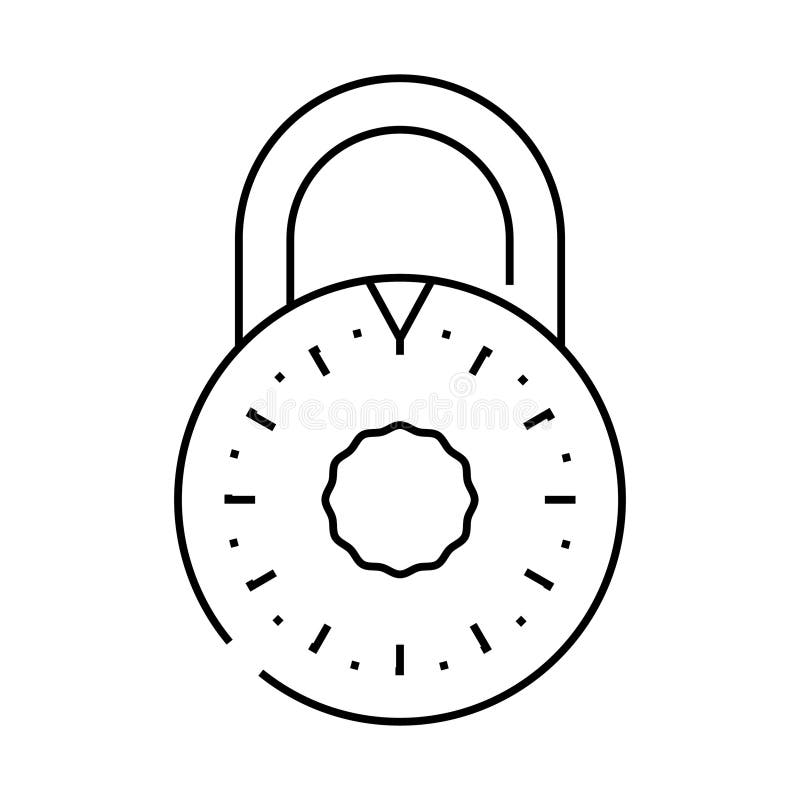 Safe Padlock Line Icon Vector Illustration Stock Illustration ... Safe Padlock Line Icon Vector Illustration Stock Illustration ...