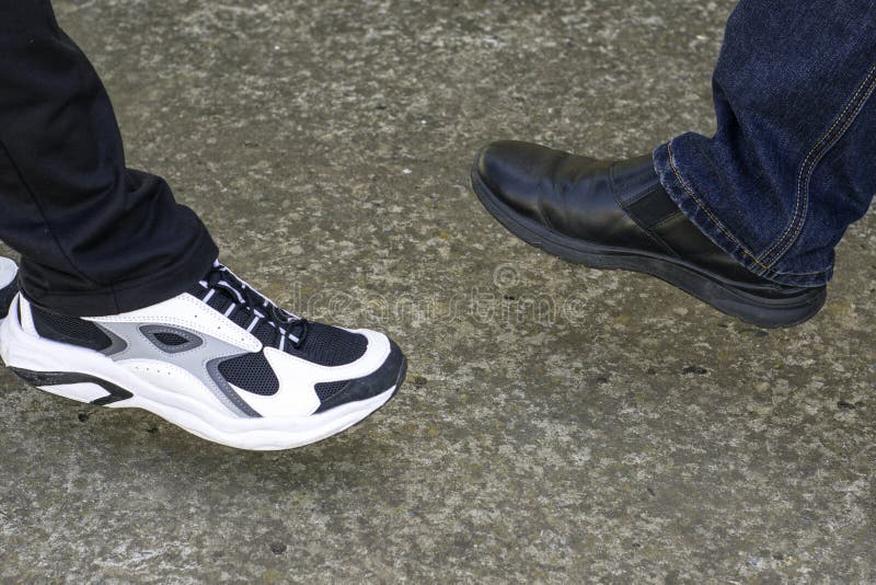 Safe Pandemic Greeting Concept Two Legs Touching Each Other Stock Photo ...