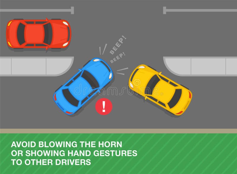 Top View of a Perpendicular Parking. Avoid Blowing the Horn or Showing ...