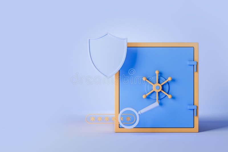 Safe and Password, Protective Shield. Mockup Stock Illustration ...