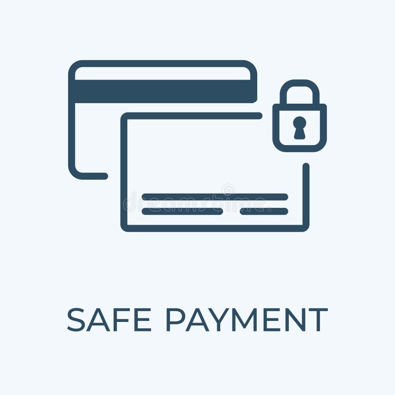 Safe Payment Editable Stroke Thin Vector Line Icon Stock Vector ...