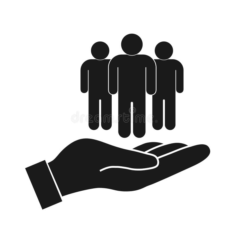 Safe people in hand stock illustration. Illustration of love - 134352420