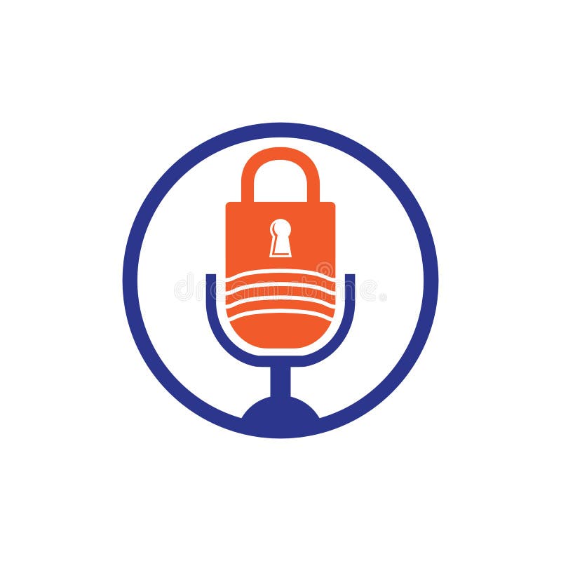 Safe Podcast Vector Logo Design. Padlock and Mic Icon Vector Logo ...