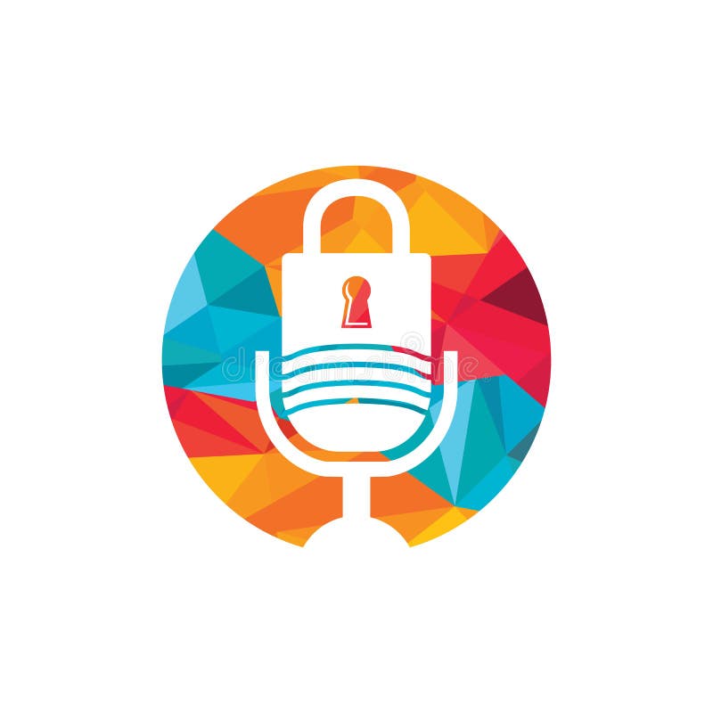 Safe Podcast Vector Logo Design. Padlock and Mic Icon Vector Logo ...