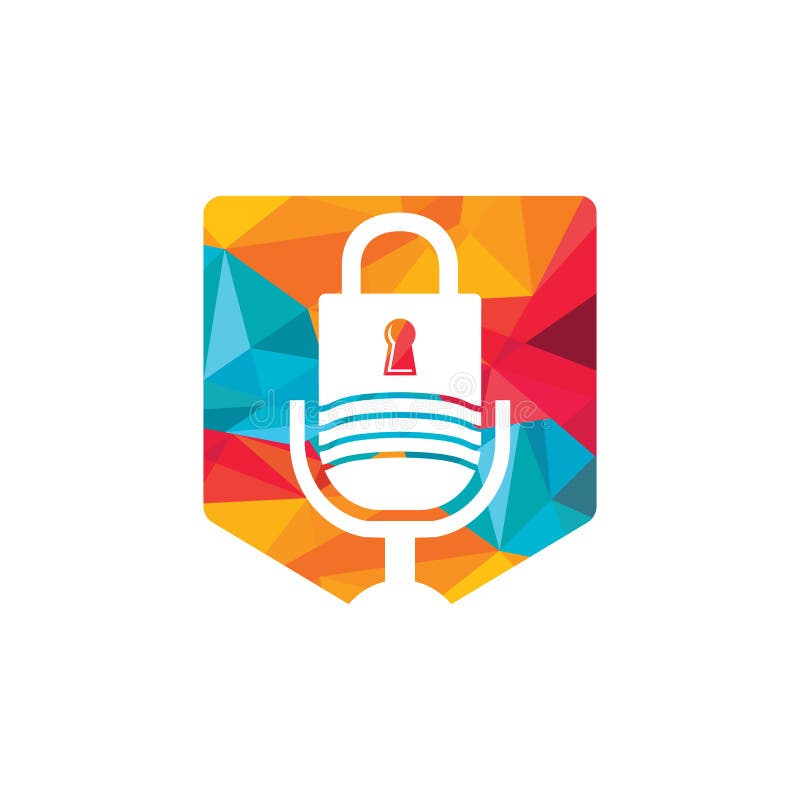 Safe Podcast Vector Logo Design. Padlock and Mic Icon Vector Logo ...