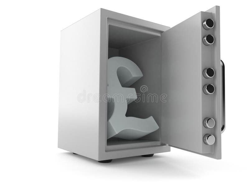 Safe with Pound Symbol Inside Stock Illustration - Illustration of ...