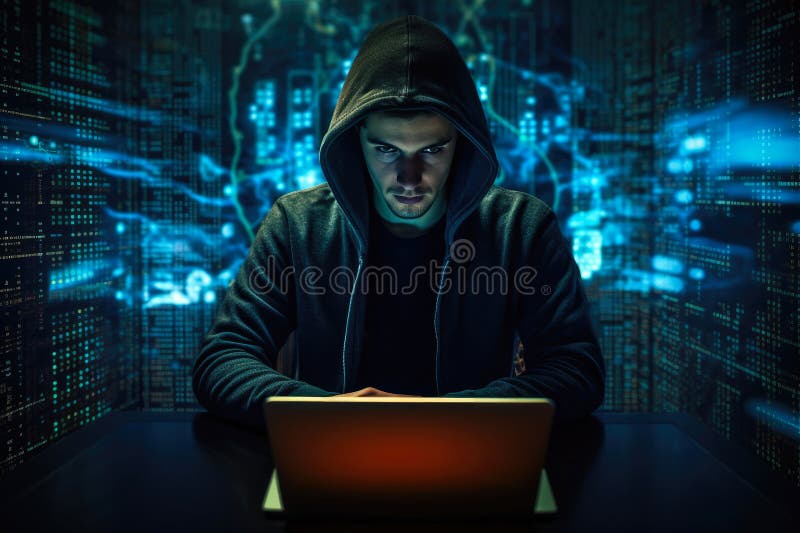 Safe and Private: Computer User with Tracking Defense. Stock ...