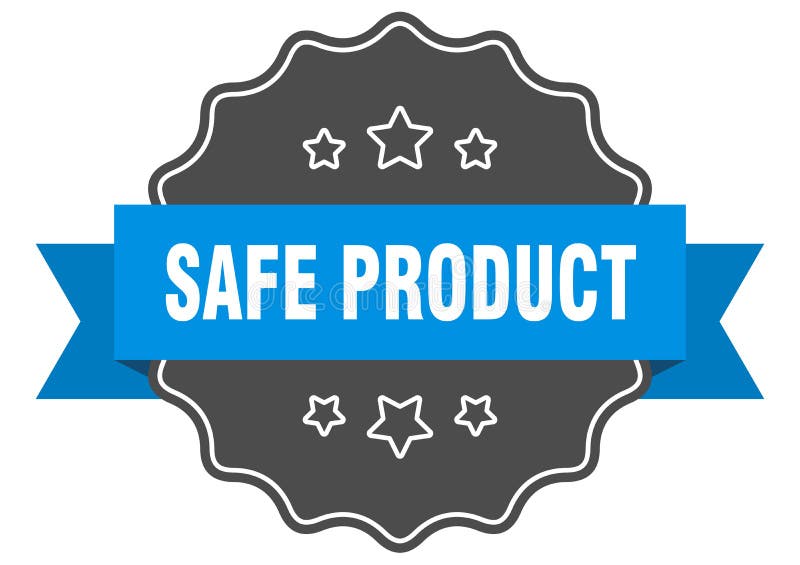 Safe product label stock vector. Illustration of blue - 194917522