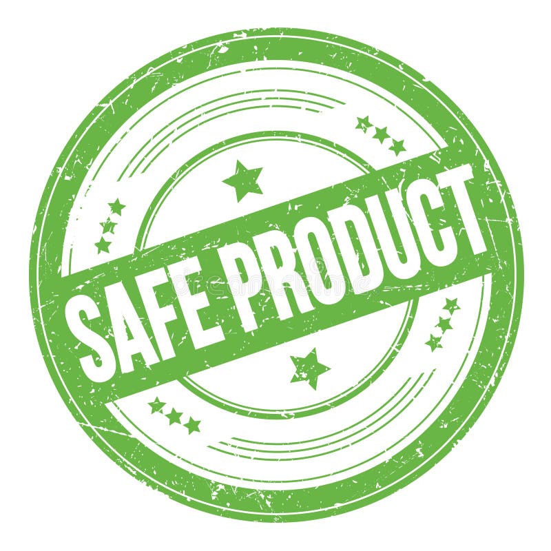 SAFE PRODUCT Text on Green Round Grungy Stamp Stock Illustration ...