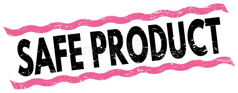 SAFE PRODUCT Text on Pink-black Lines Stamp Sign Stock Illustration ...