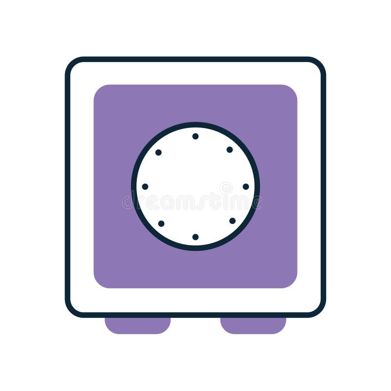 Safe with a purple color stock vector. Illustration of password - 206221343