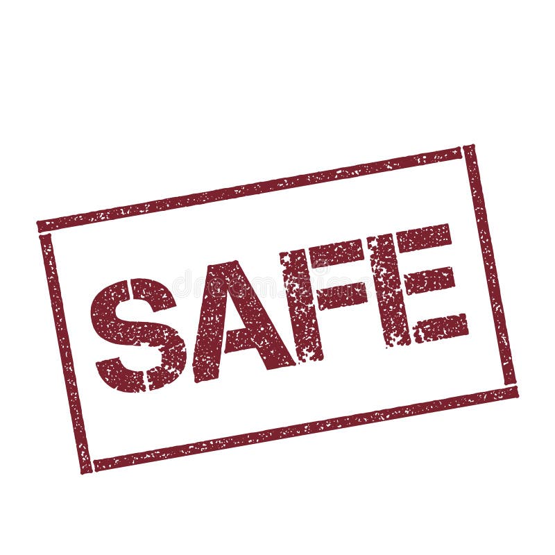 Safe rectangular stamp. stock vector. Illustration of postal - 97813127