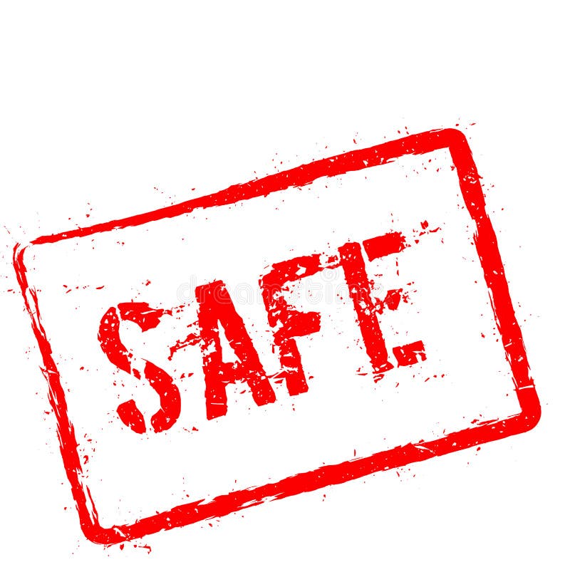Safe Red Rubber Stamp on White. Stock Vector - Illustration of postmark ...