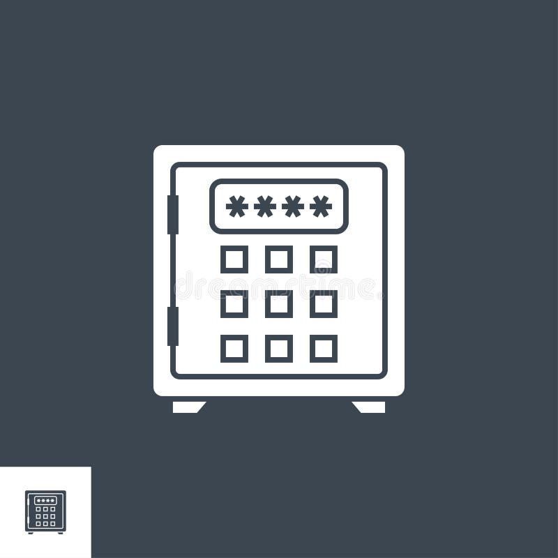 Safe Related Vector Glyph Icon. Stock Vector - Illustration of storage ...